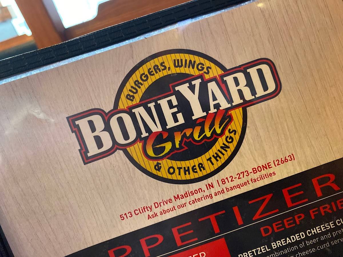 Menu at Boneyard Grill pub & bar, Madison