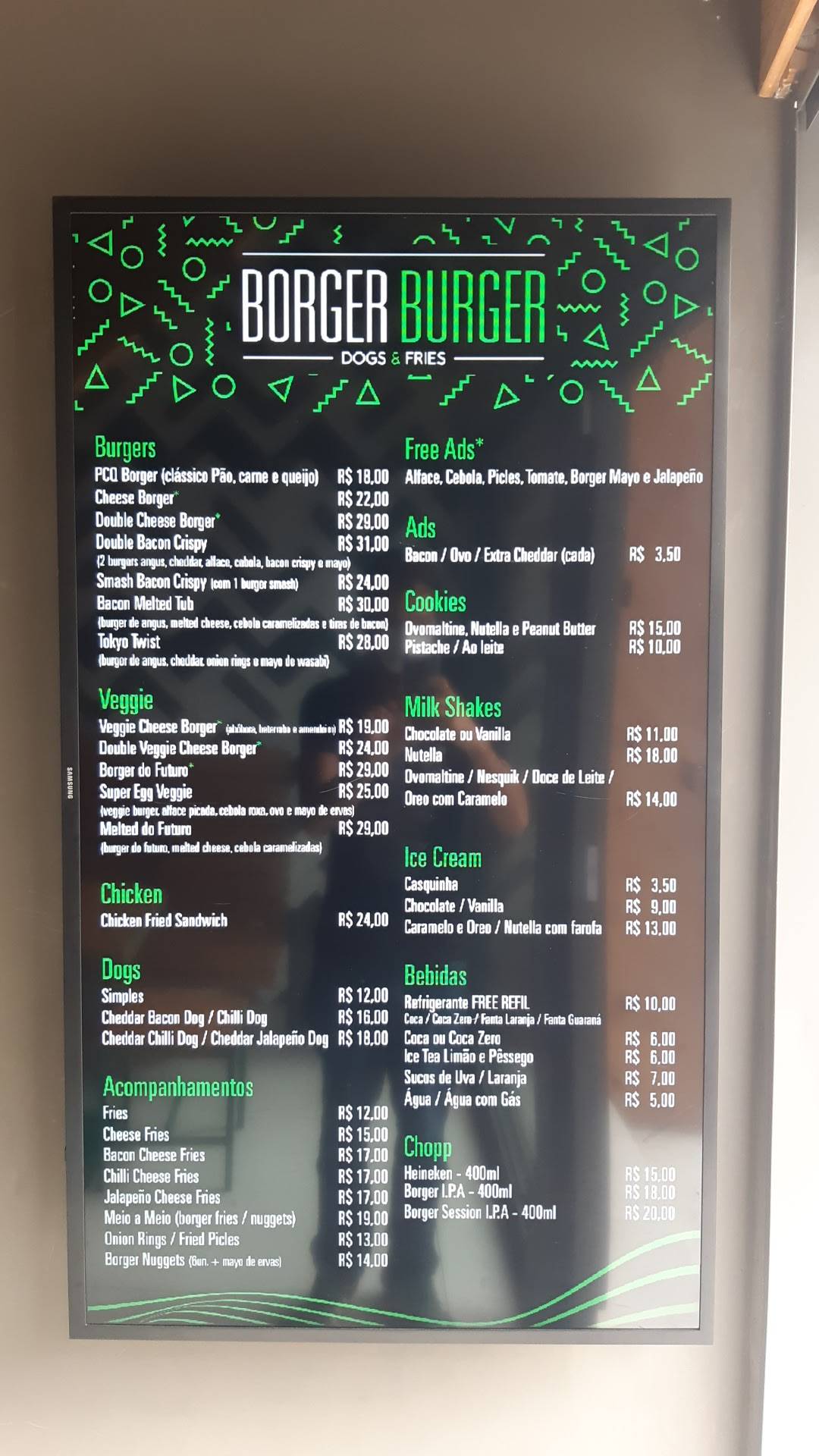 Menu em Borger Burger Mackenzie restaurante, São Paulo, R. Dr. Vila Nova