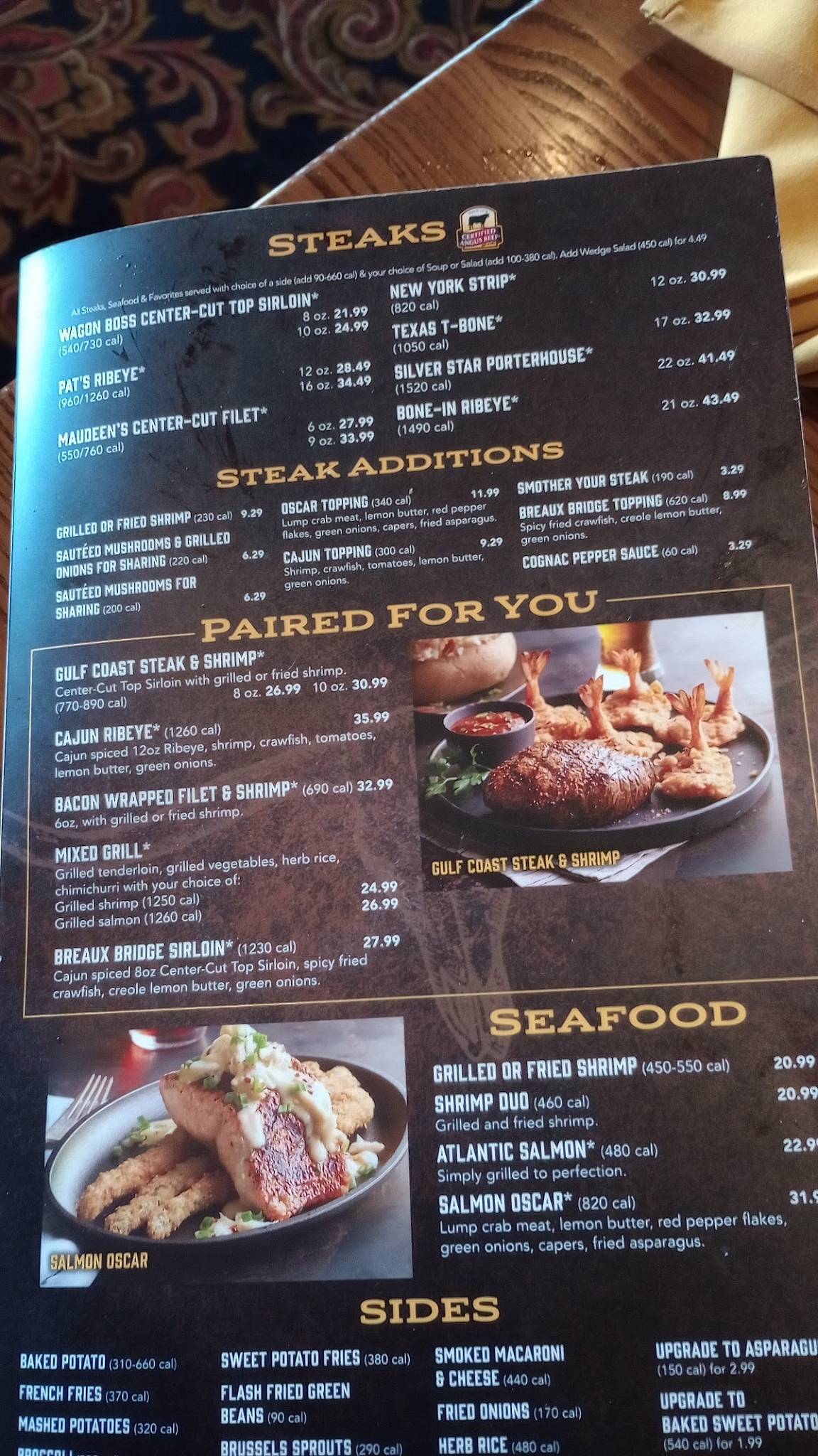 Menu at Saltgrass Steak House steakhouse, Bossier City