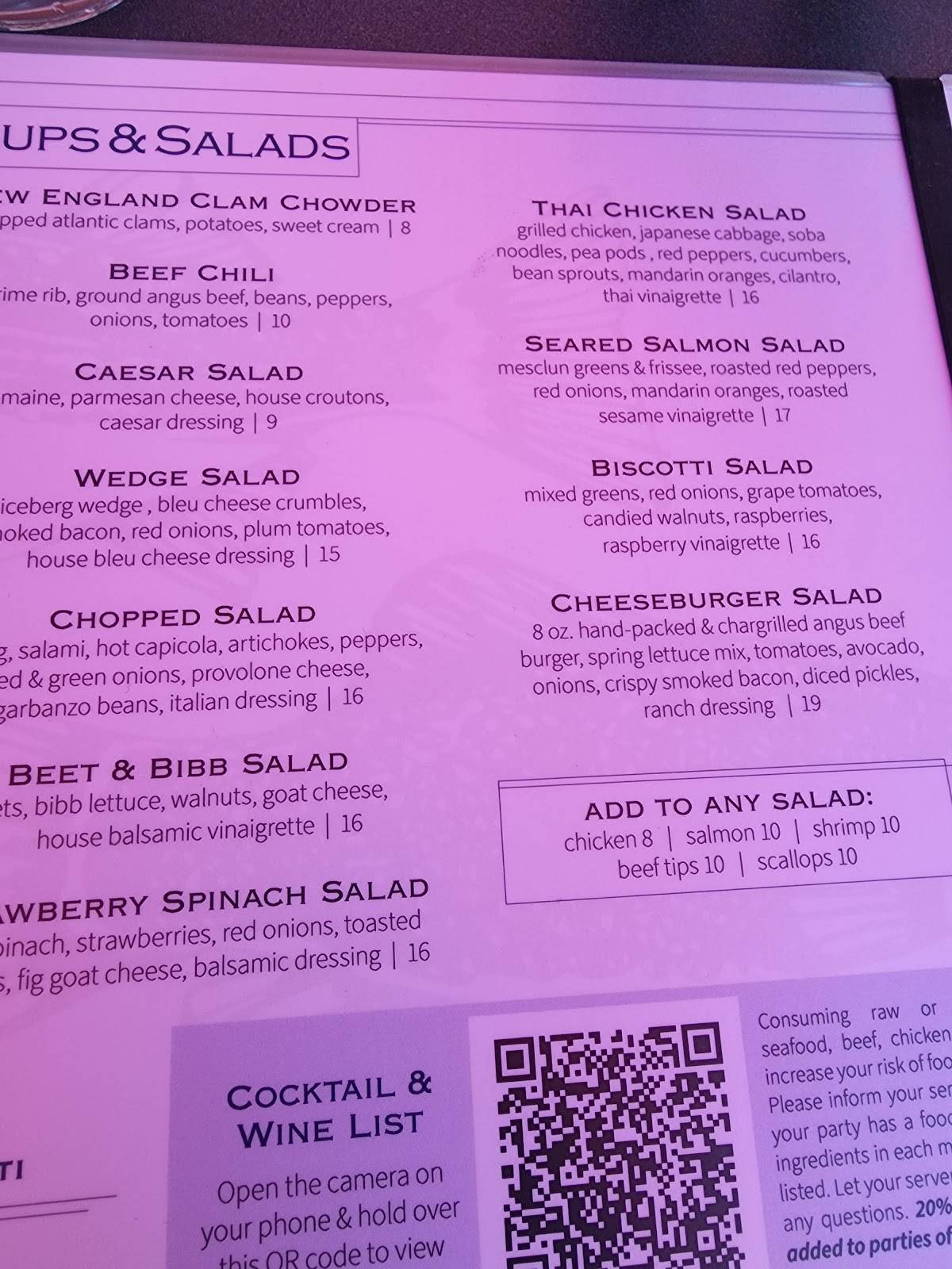 Menu at Bay Pointe Waterfront Restaurant, Quincy