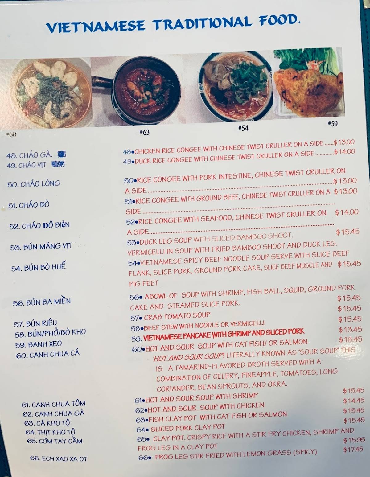 Menu at Pho So 1 restaurant, Randolph, 51 Memorial Pkwy