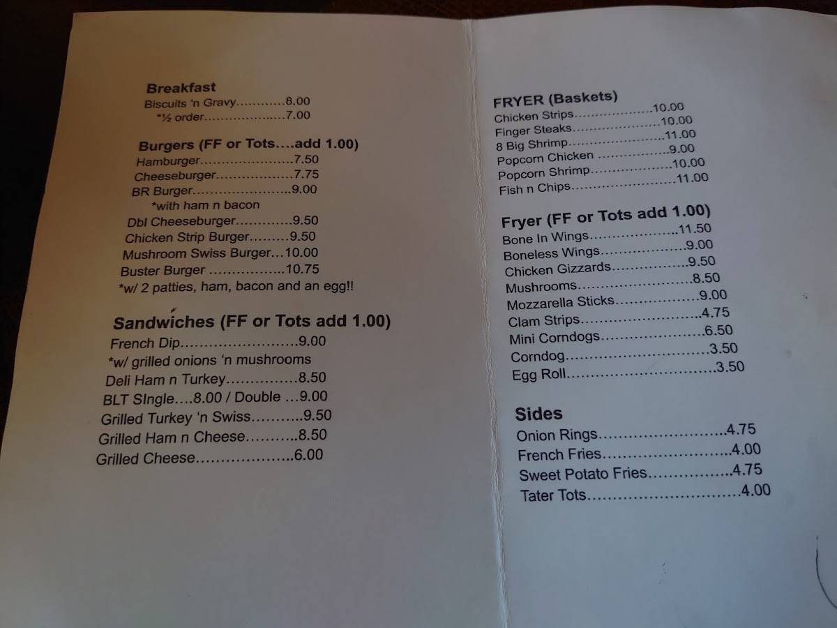 Menu at Brass Rail pub & bar, Rosalia