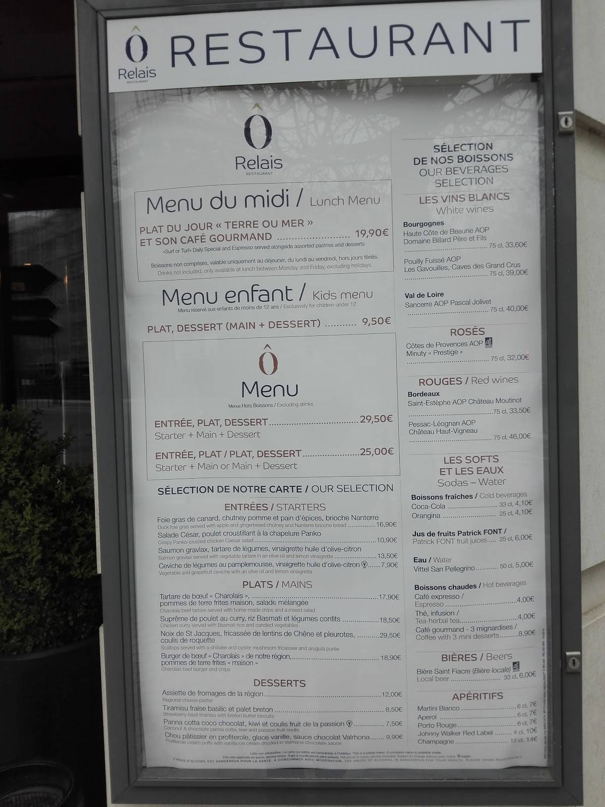 Menu at Brasserie Flo restaurant, Chessy, 1 Rue des Grands Prés