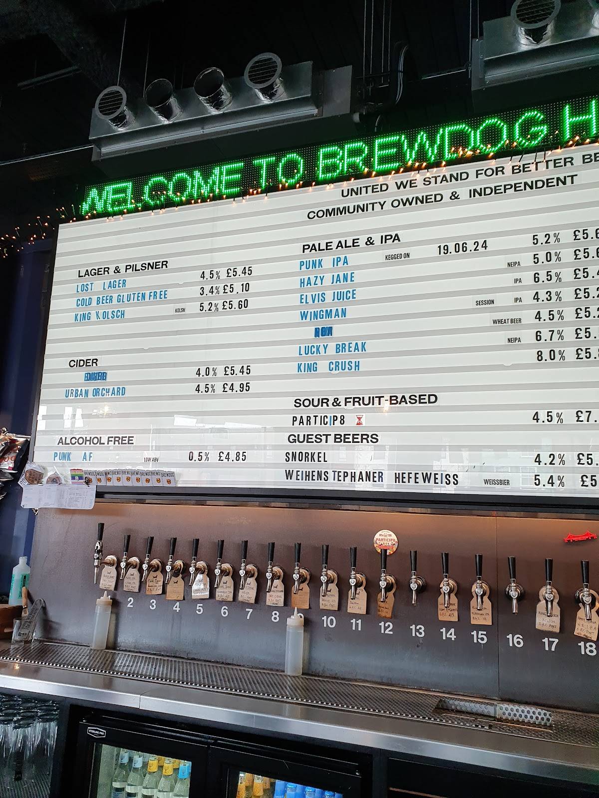 Menu at BrewDog Hull pub & bar, Hull