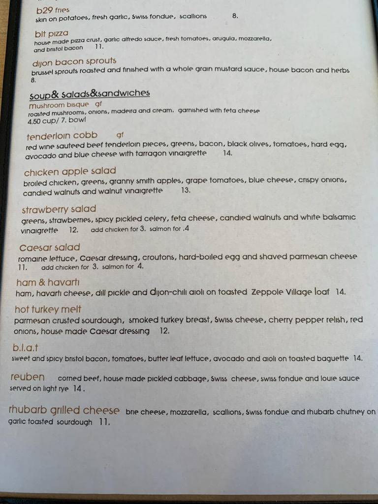 Menu at Brick 29 Bistro pub & bar, Nampa