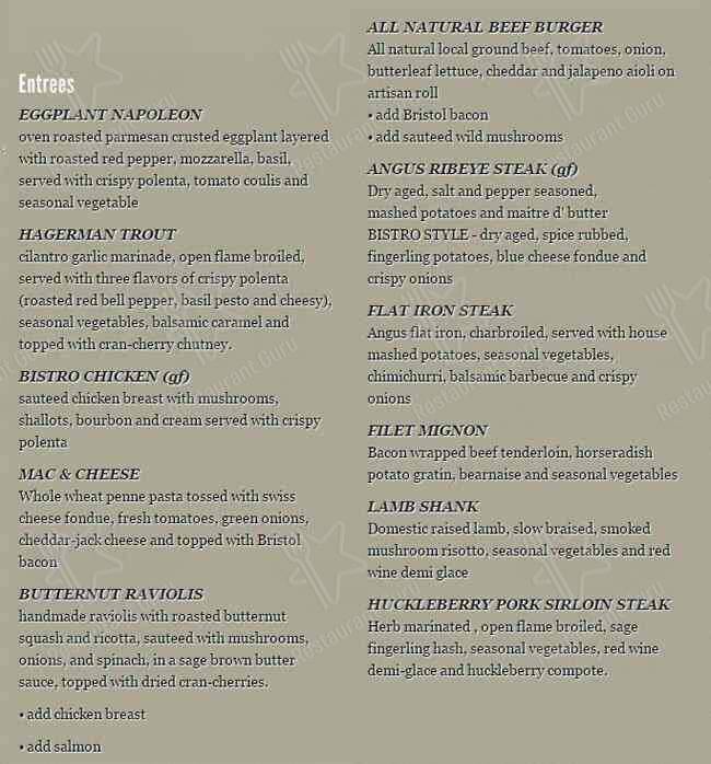 Menu at Brick 29 Bistro pub & bar, Nampa