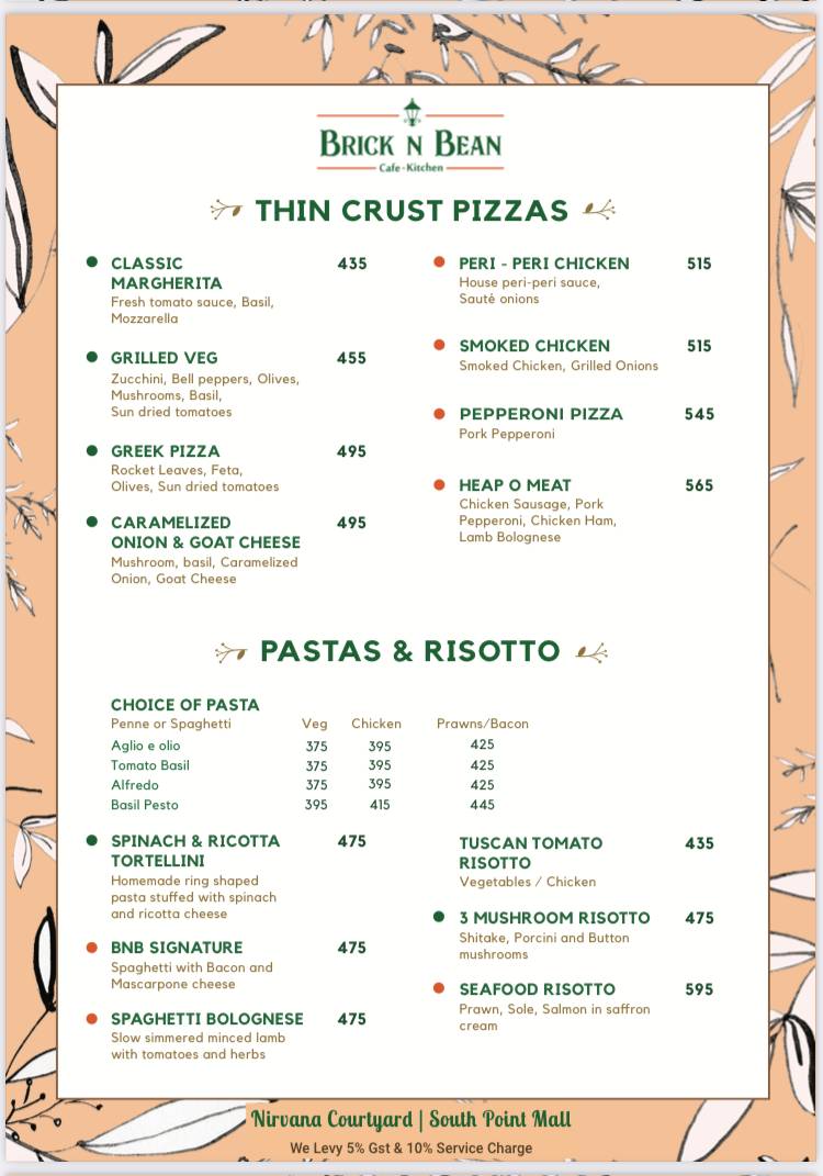 Menu at Brick n Bean Cafe Kitchen, Gurugram, 23