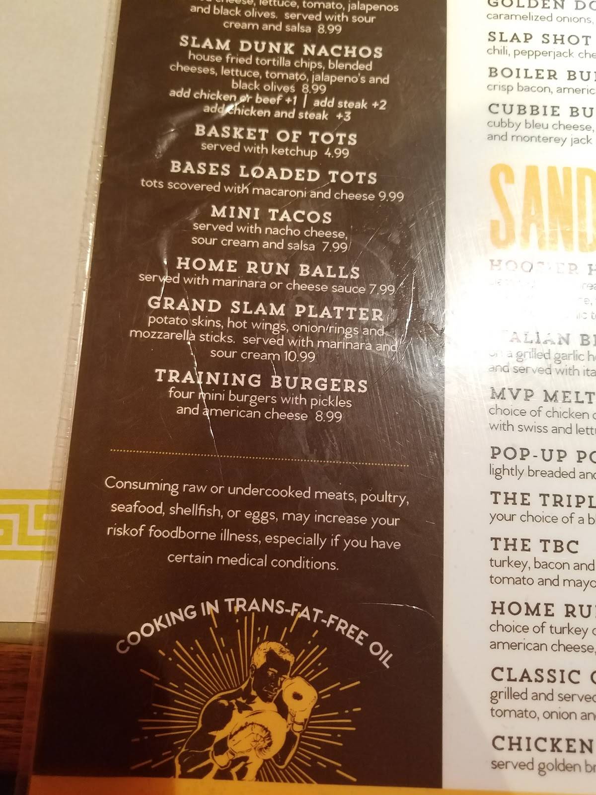 Menu at Bridges Scoreboard Restaurant, Griffith