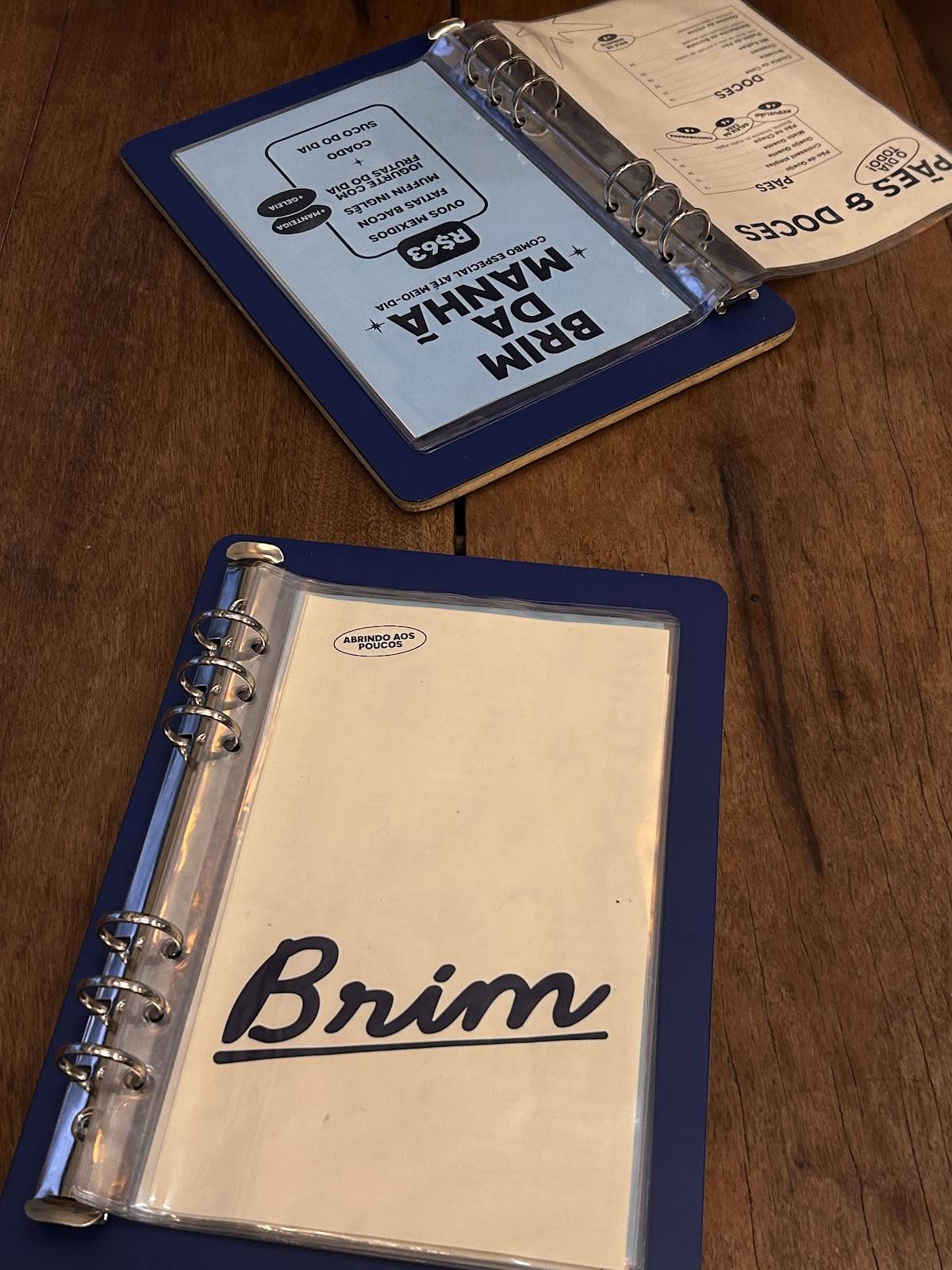Menu at Brim cafe, São Paulo