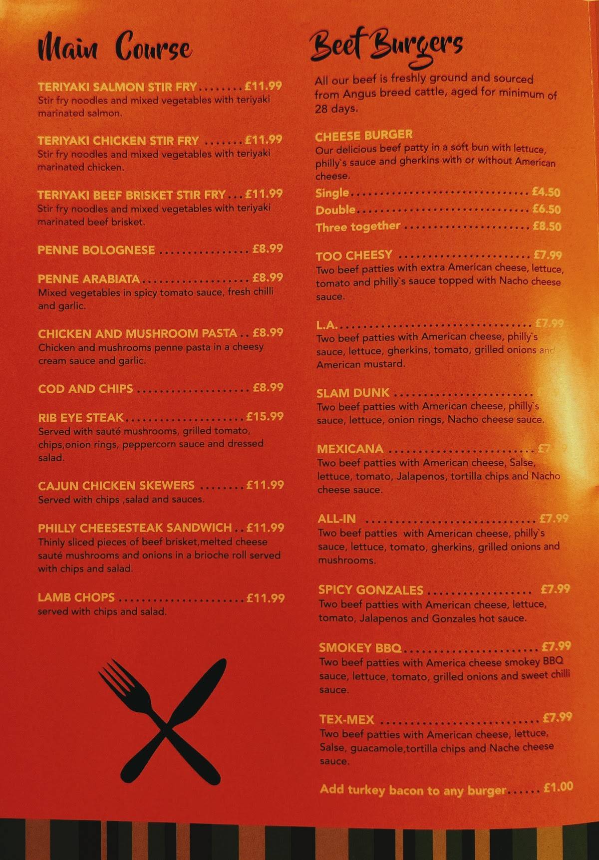 Menu at Brim and Crown pub & bar, Luton