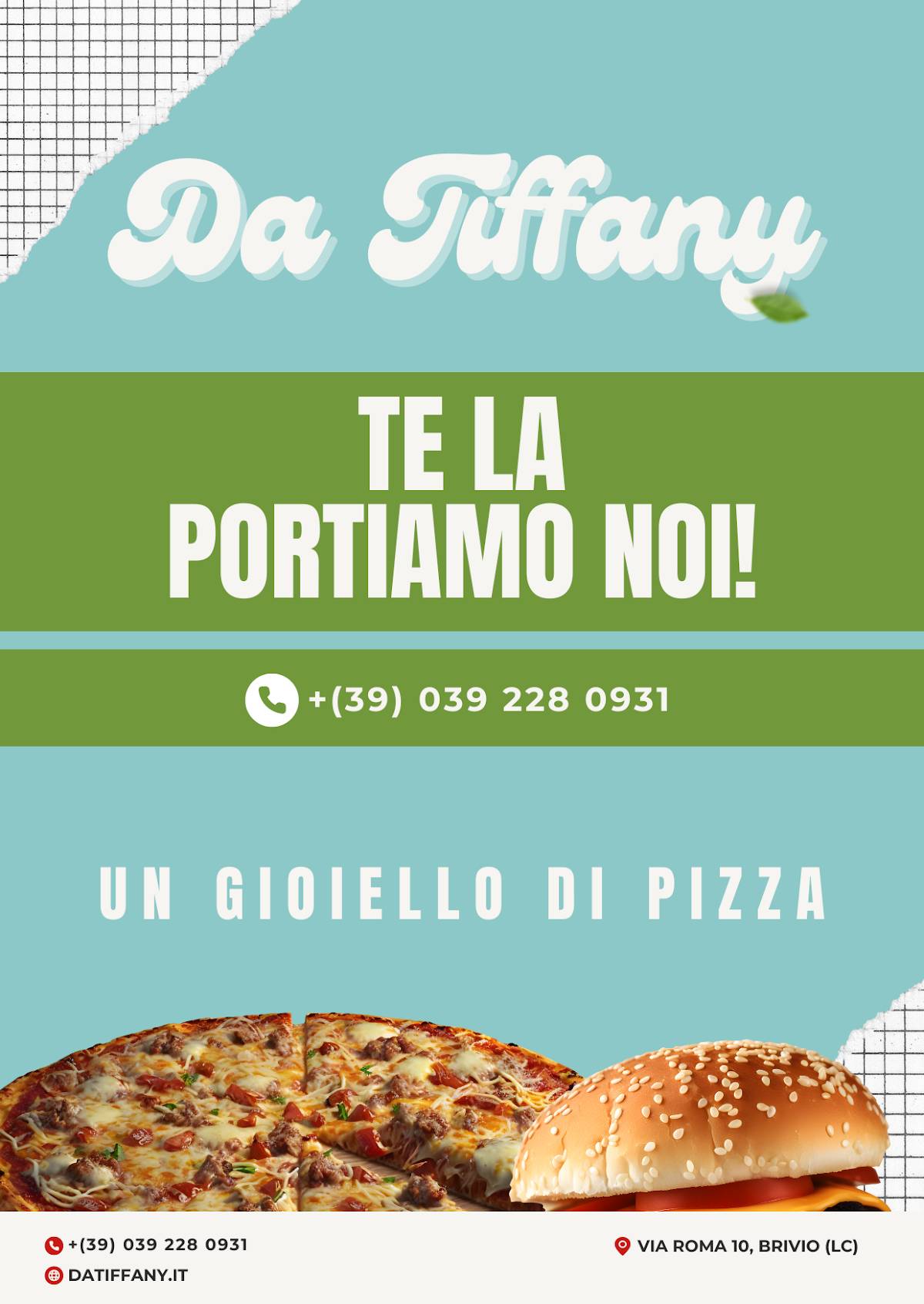 Menu au Pizzeria & Hamburgeria Da Tiffany, Brivio