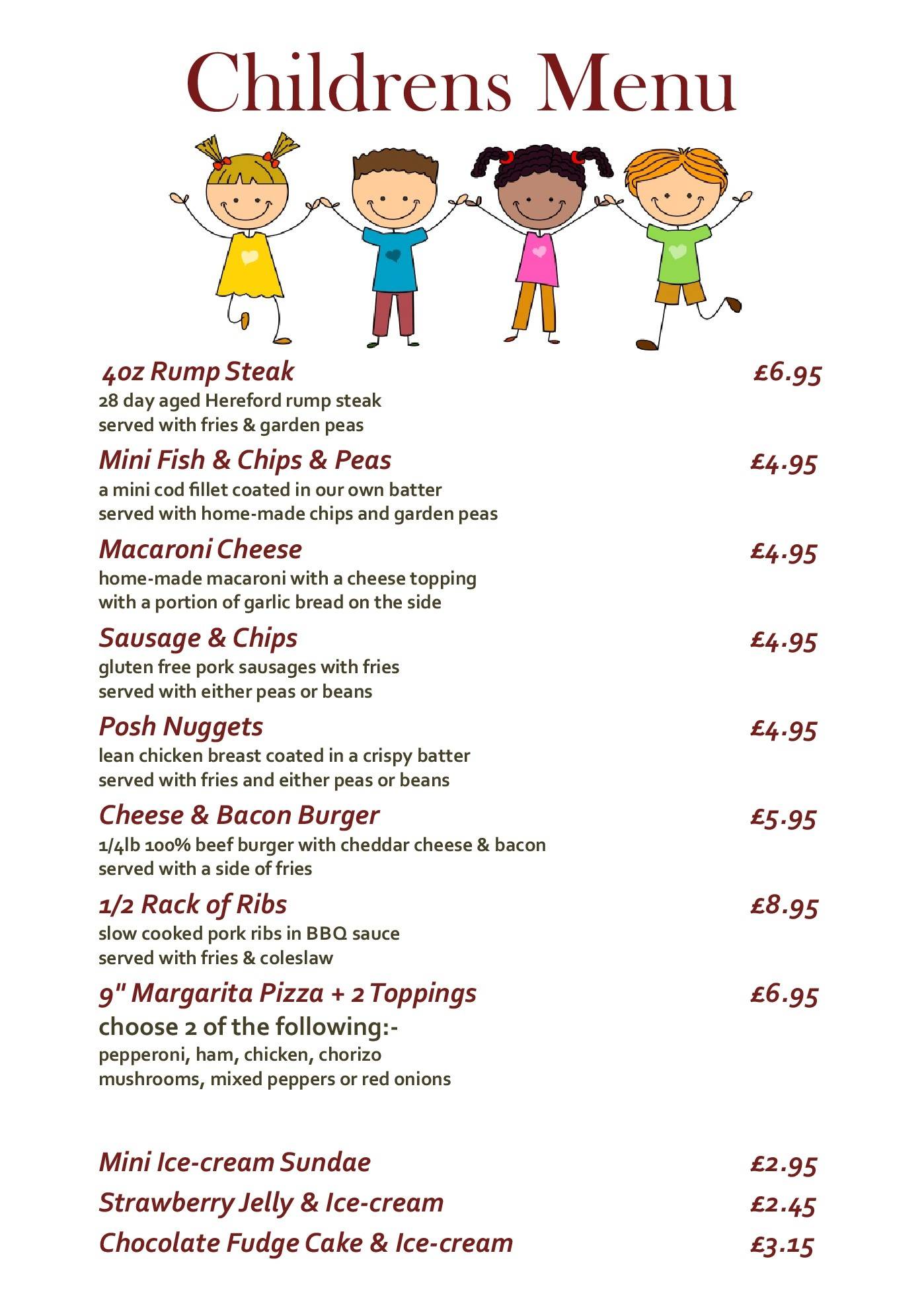 Menu at Broom Hall Inn pub & bar, Bidford-on-Avon