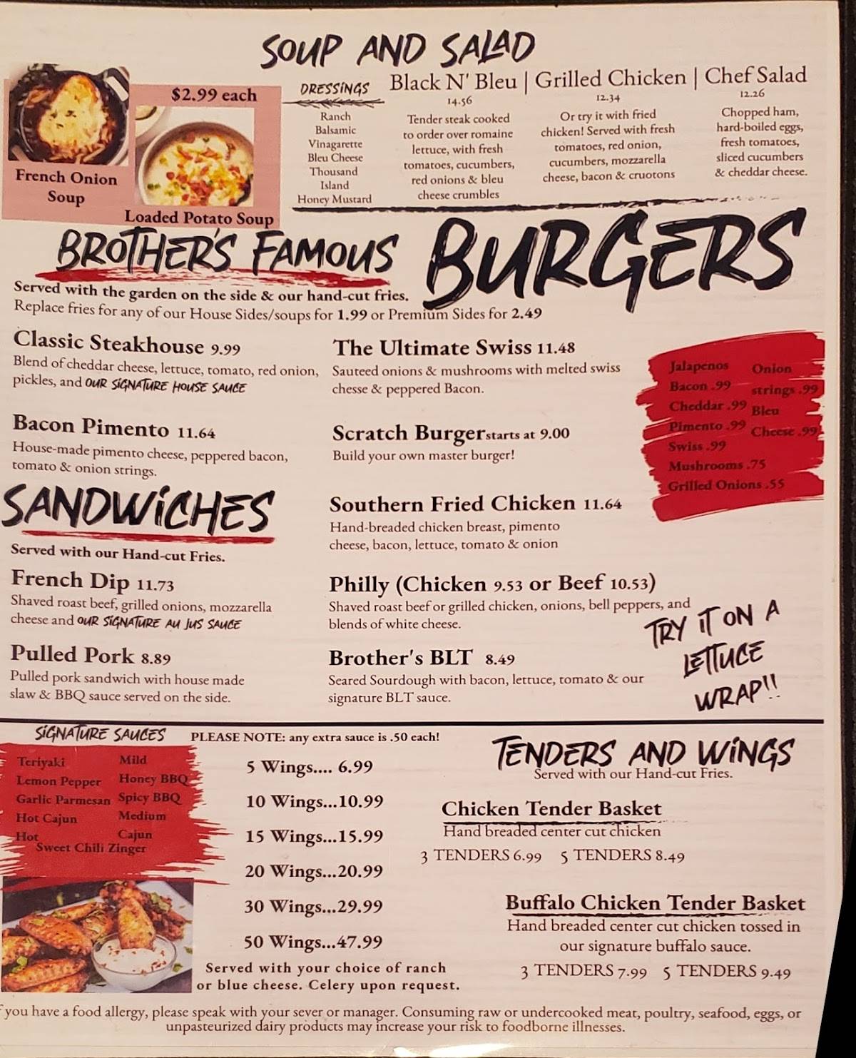Brothers Bar And Steakhouse Villa Rica Menu at Sherry Hubbard blog