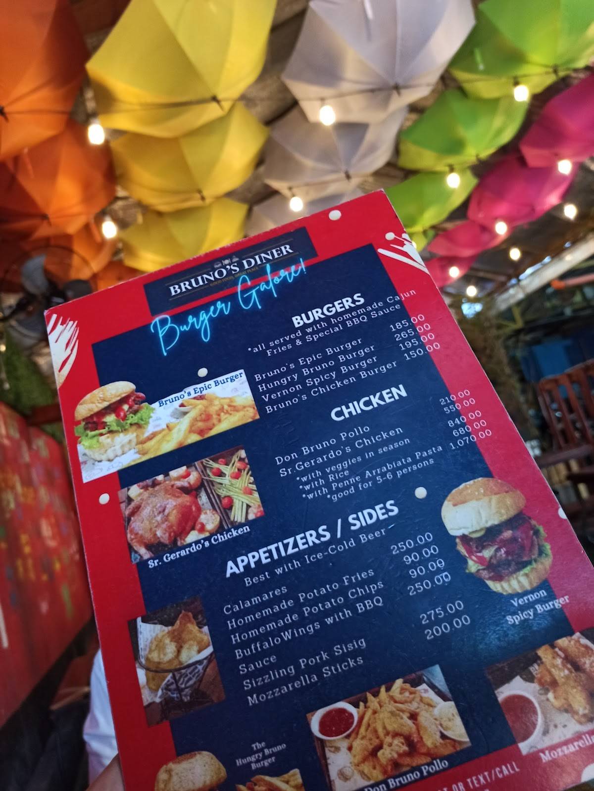 Carta del restaurante Bruno’s Diner, Makati
