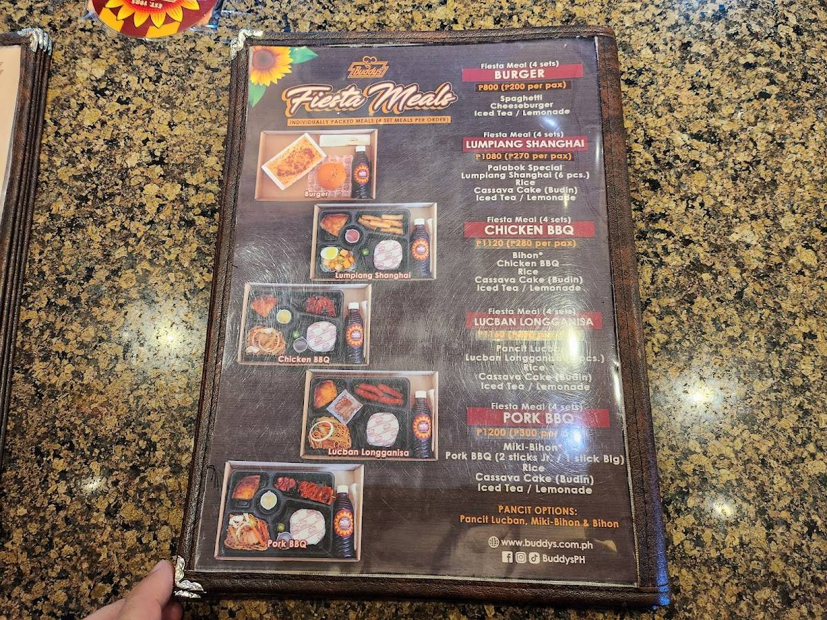 Menu at Buddy’s Pancit Lucban at Longganisang Lucban restaurant, Makati