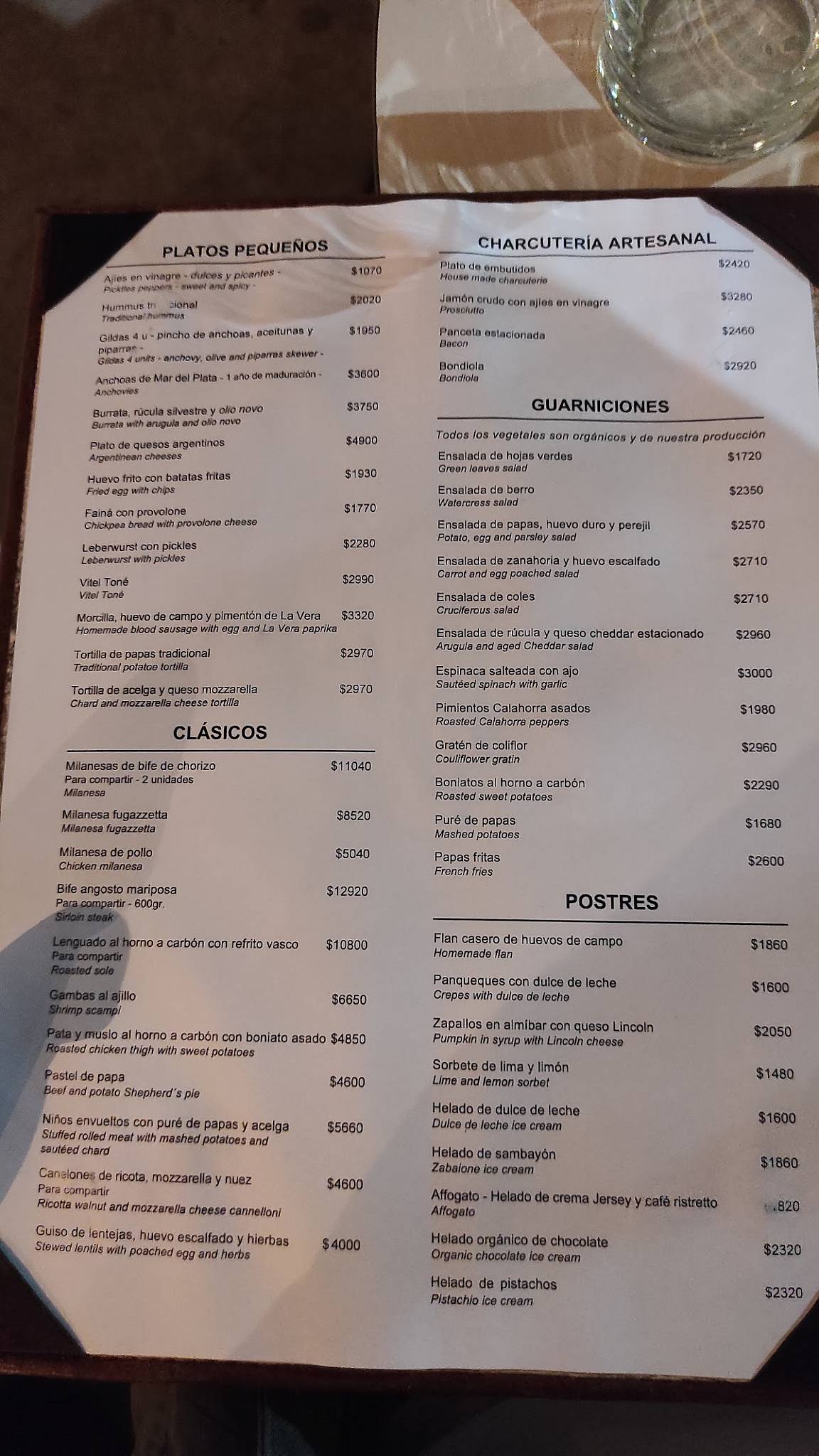 Menu at El Preferido de Palermo pub & bar, Buenos Aires