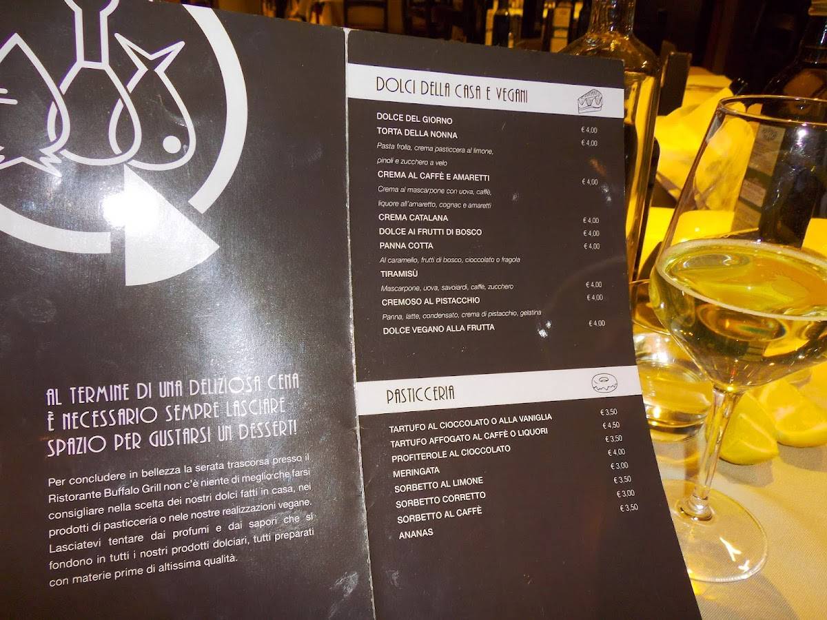 Menu da Buffalo Grill da Pino pizzeria, Dueville