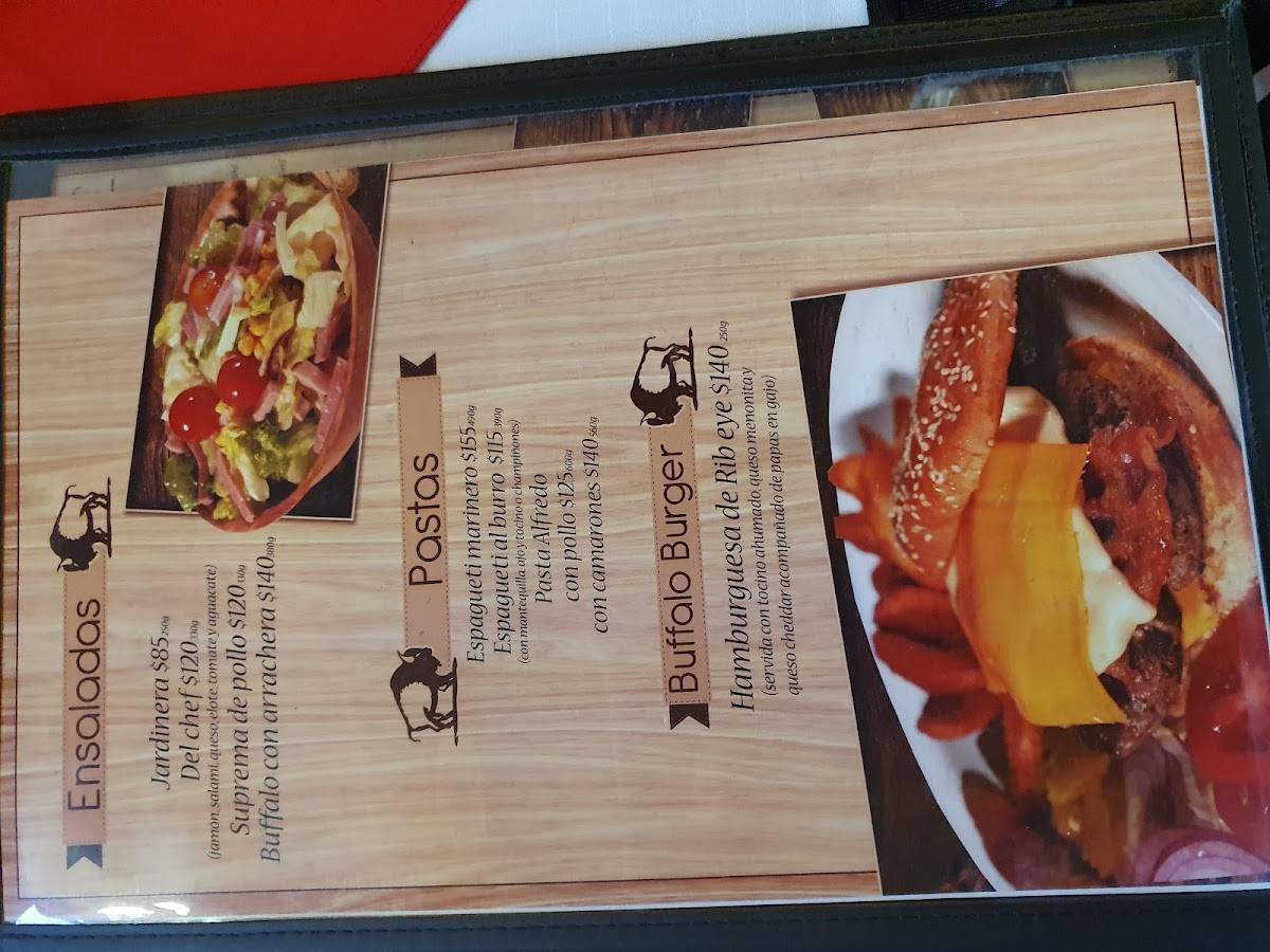 Carta de Buffalo Steakhouse, Ciudad Cuauhtemoc