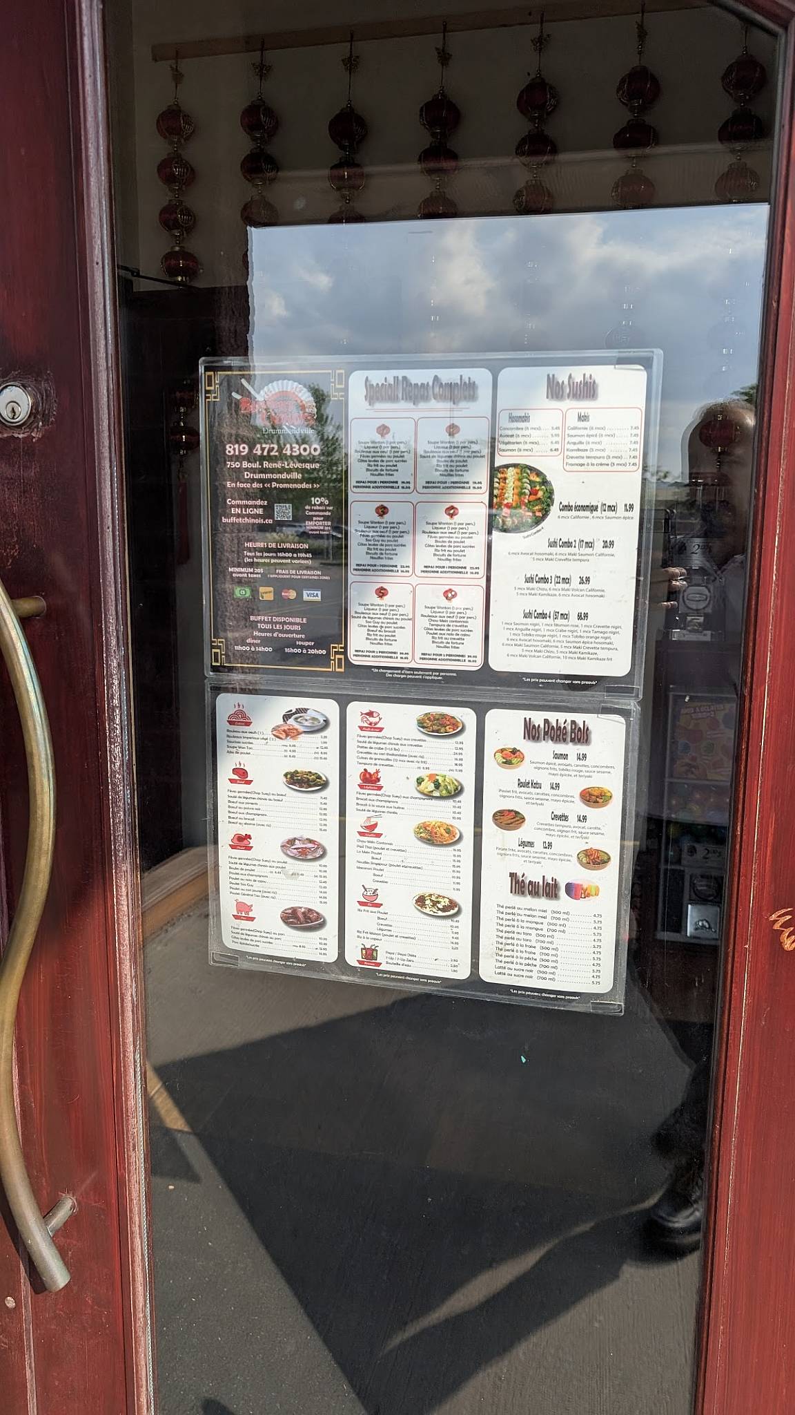 Menu au Buffet Chinois Drummondville restaurant, Drummondville, 750 ...