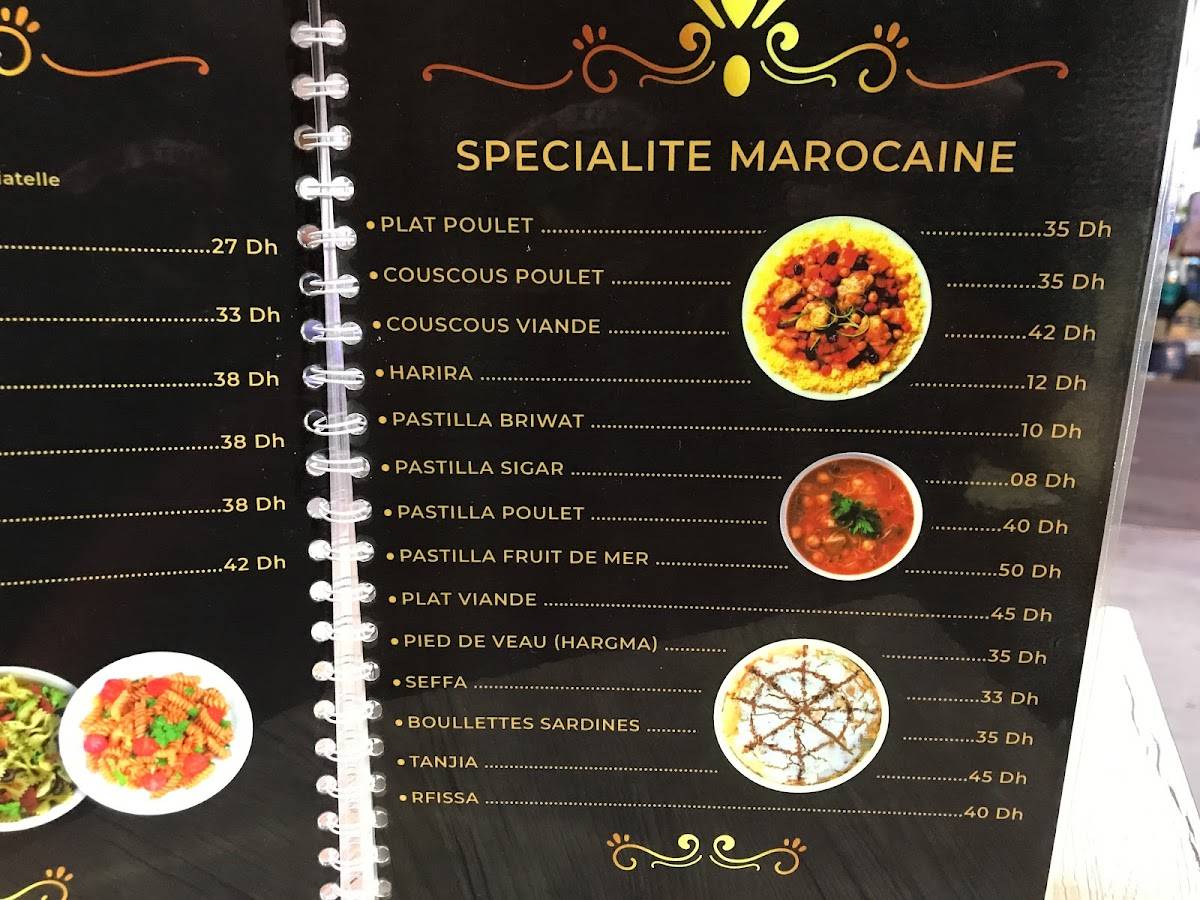 Menu au Buffet Tamimte restaurant, Agadir