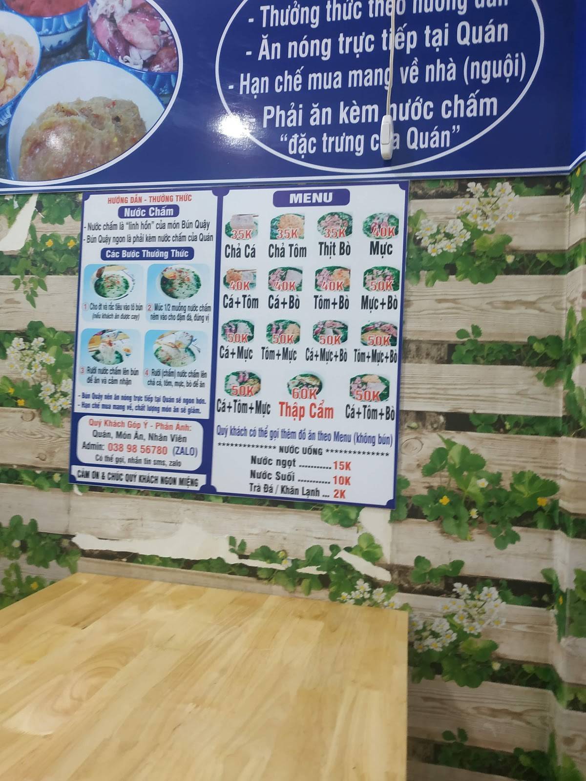 Carta del restaurante Bún Quậy Phú Quốc - Tâm Quán - Nguyễn Tri Phương ...