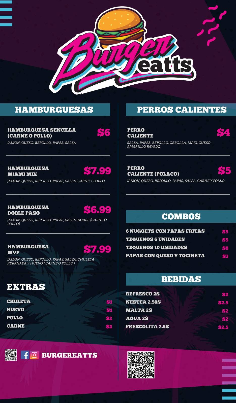 Menu at Burger Eatts restaurant, Doral