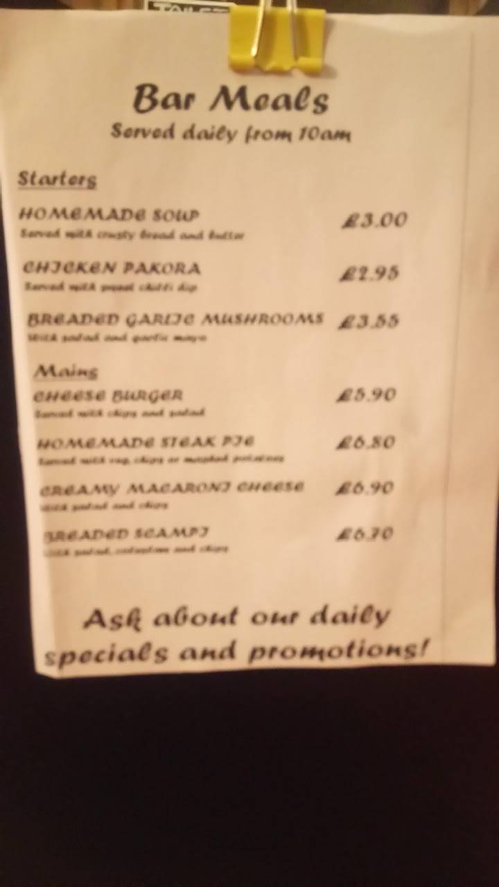 Menu at Burgh Arms pub & bar, Inverkeithing, 16-22 High St