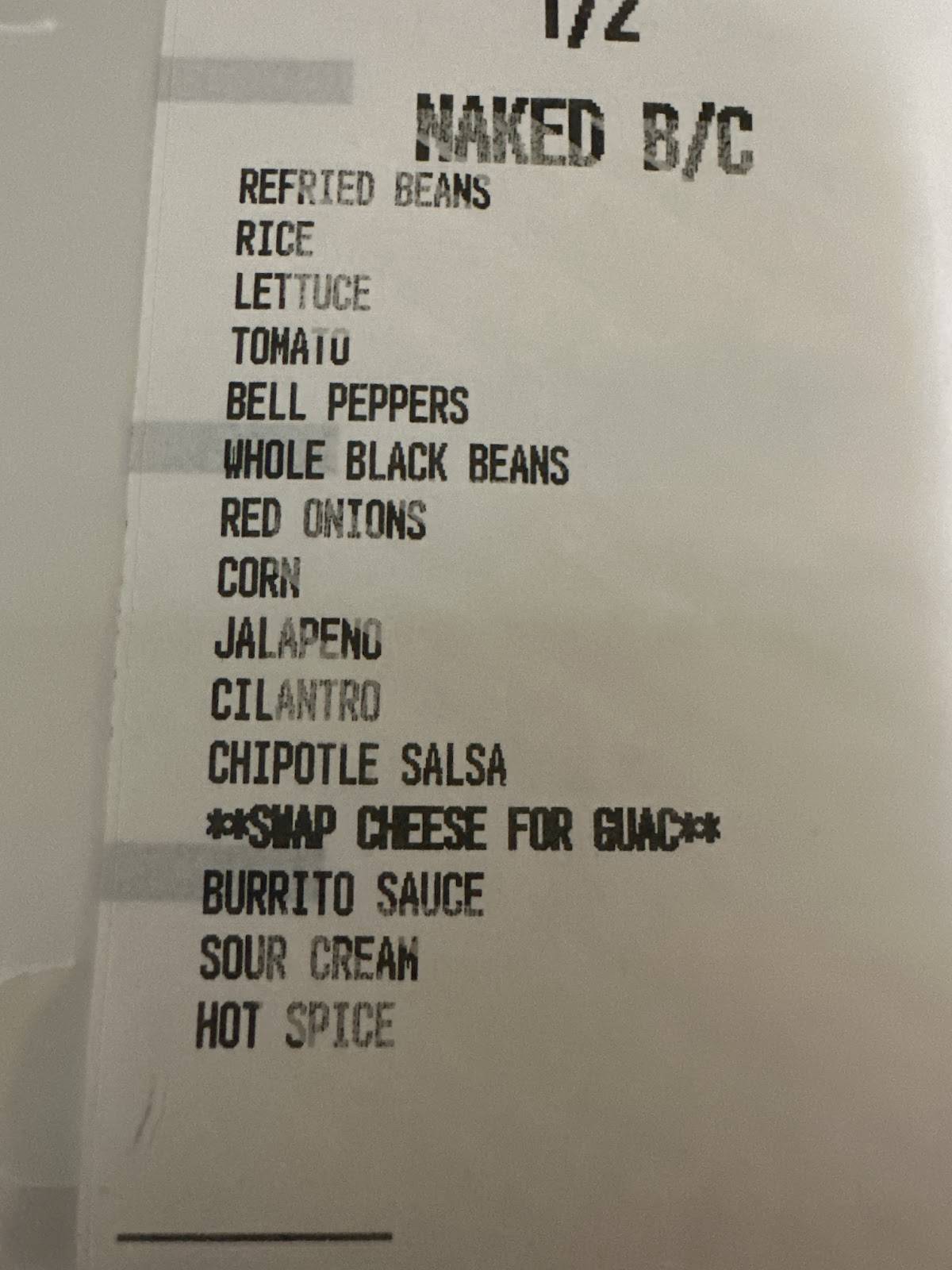 Menu at Burrito Boyz restaurant, Toronto, Ellesmere Rd