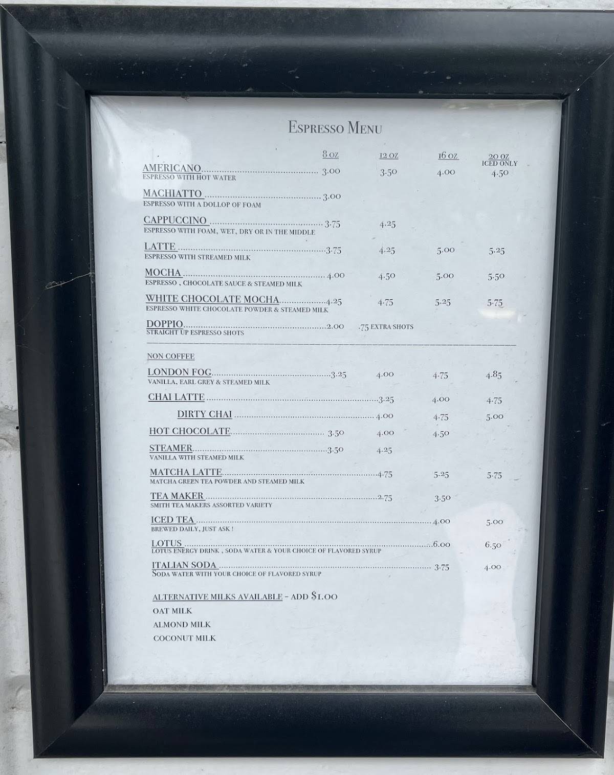 Menu at Butcher & Baker Provisions restaurant, Port Gamble