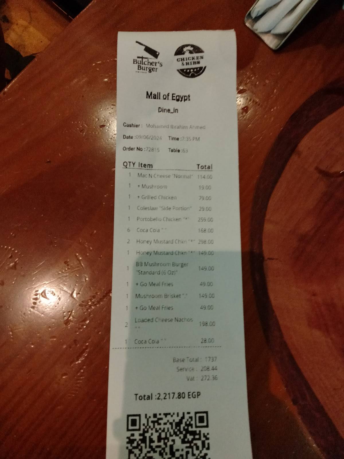 Menu at Butcher's Burger restaurant, Sheikh Zayed City, MALL OF EGYPT