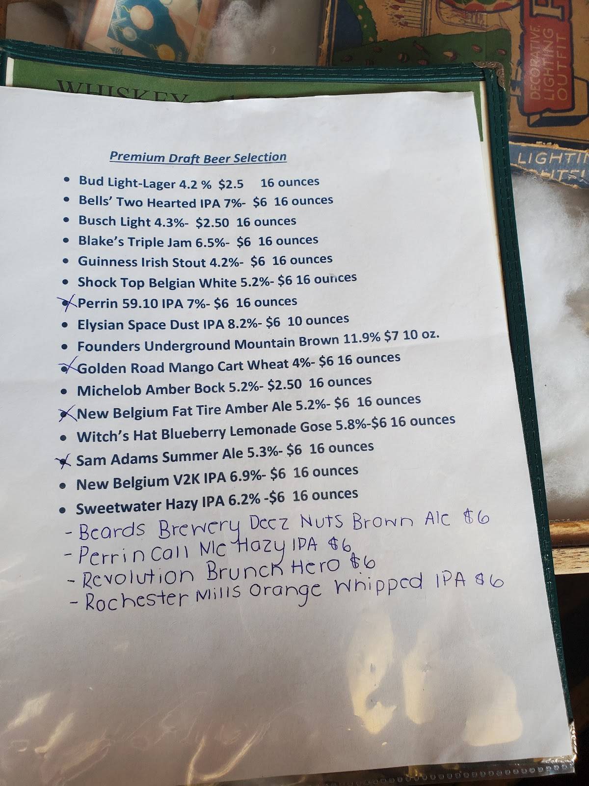 Menu at Butter Run Saloon pub & bar, Saint Clair Shores