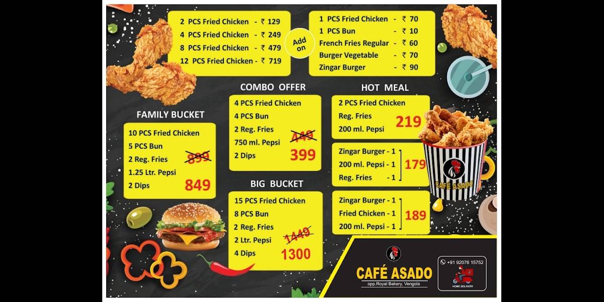 Menu at CAFÉ ASADO, Perumbavoor