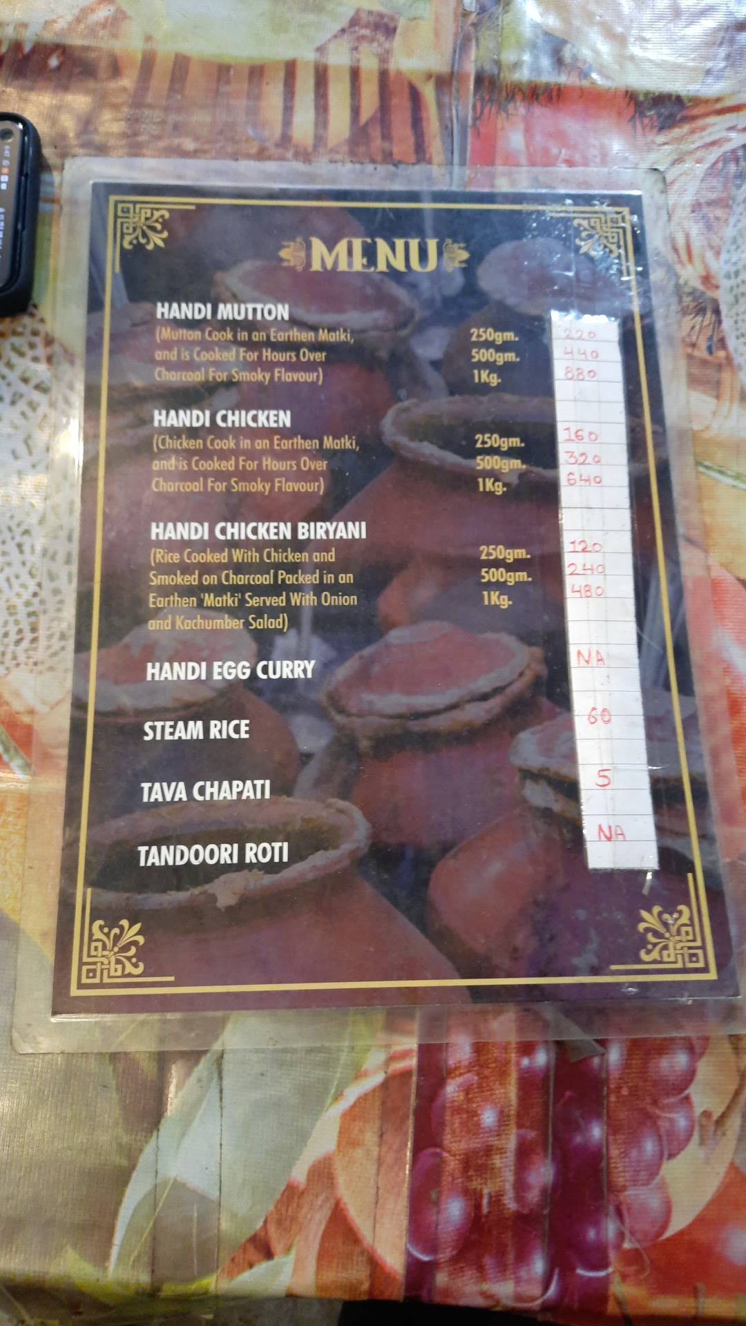 Menu at CHAMPARAN MEAT HOUSE, Indore, bus stand