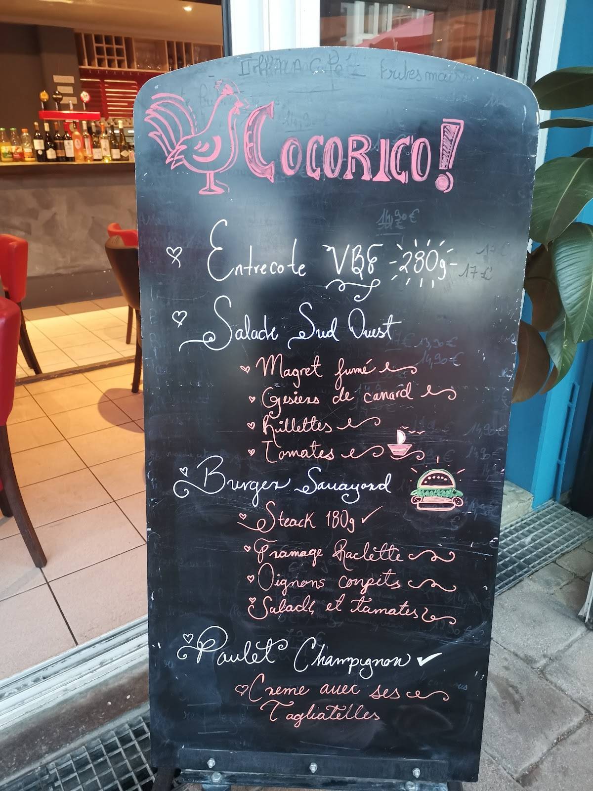 Menu au COCORICO - 17000 restaurant, La Rochelle