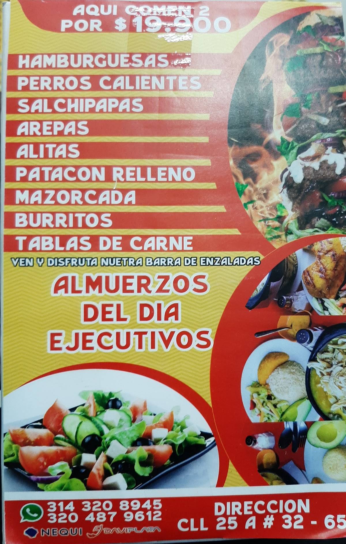 Menu at COMO EN CASA COMIDA TRADICIONAL restaurant, Bogotá