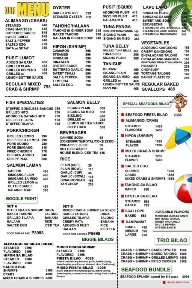 Menu at Dampa Express - Dona Soledad restaurant, Parañaque