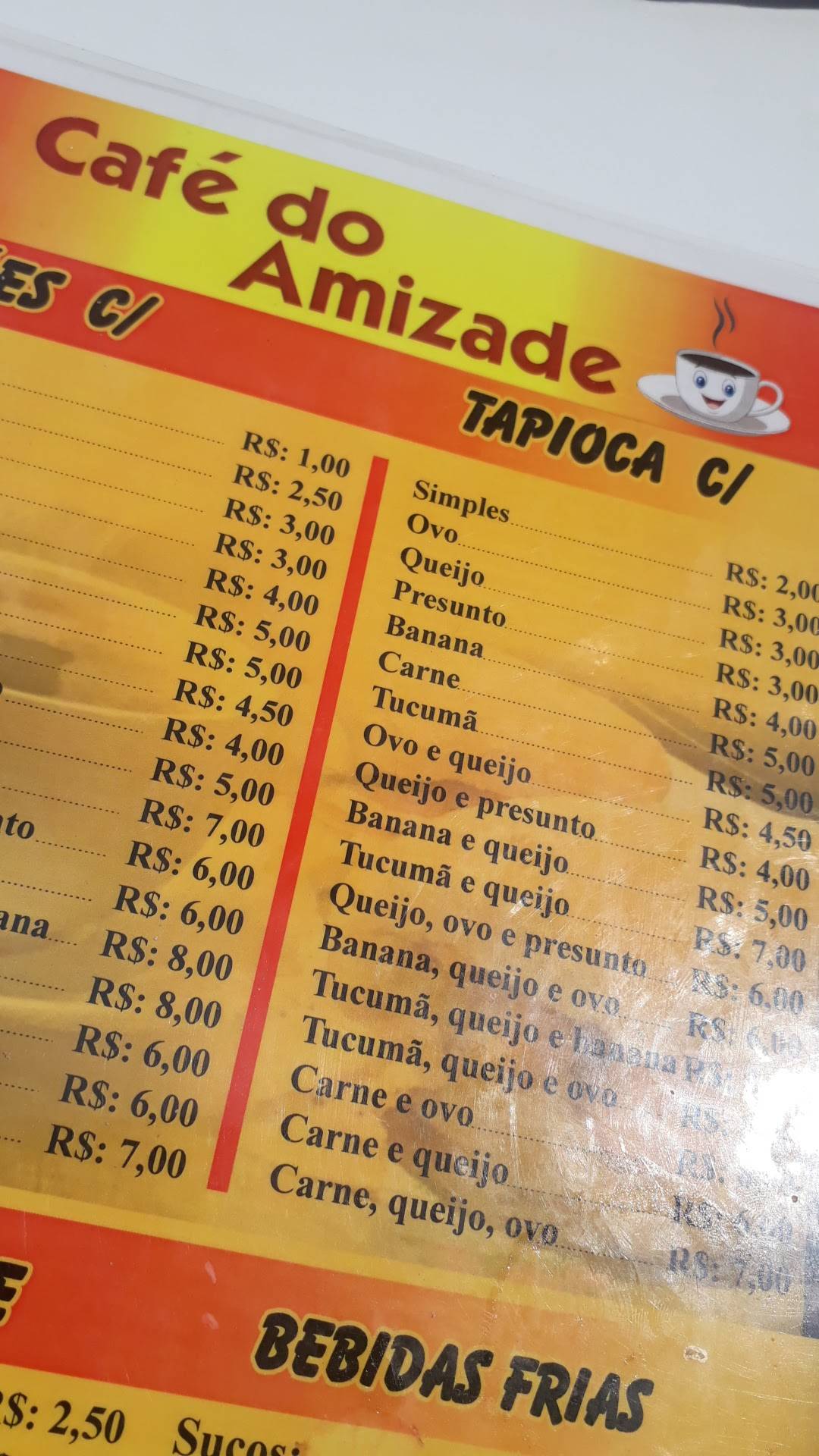 Menu em Café Do Amizade - Américo Álvarez - Japiim, Manaus, R. Americo ...