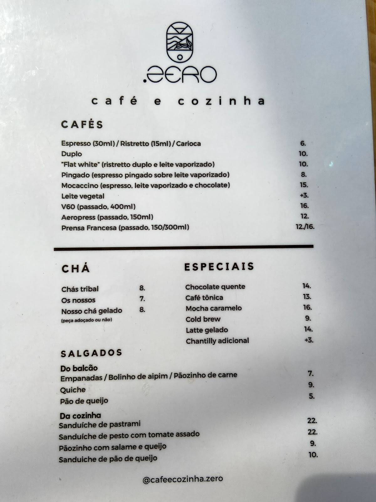 Menu em Bar e Cozinha Ponto Zero, Porto Alegre