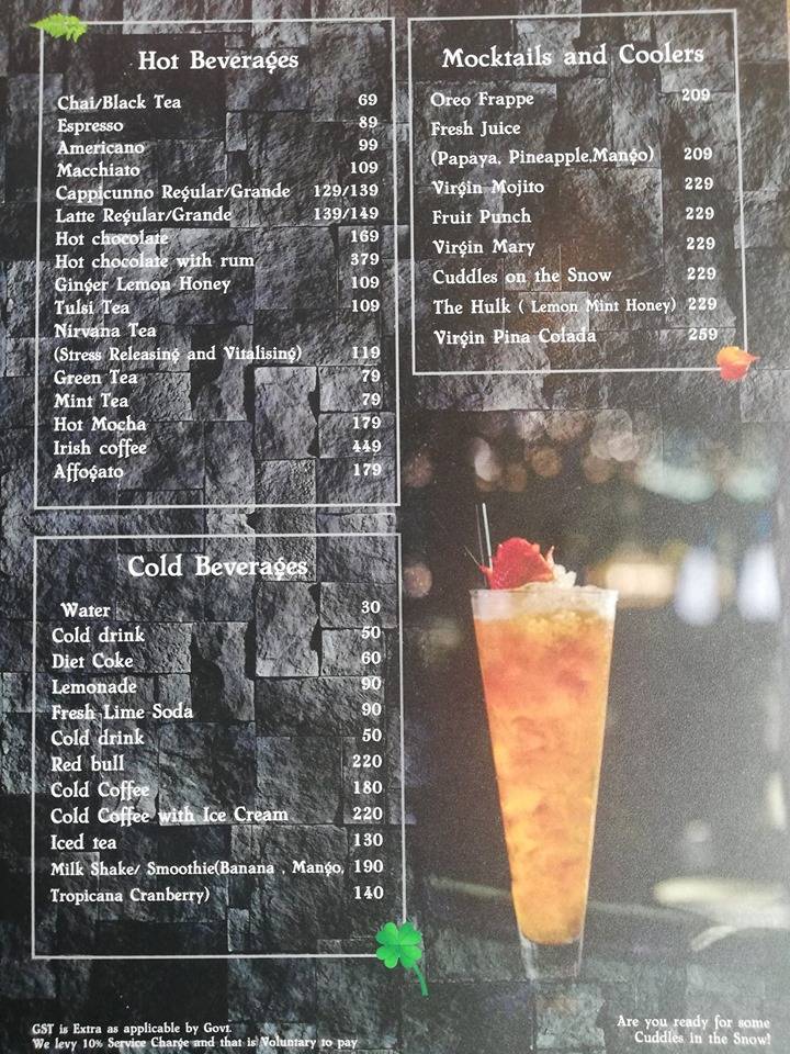 Menu at Cafe 1947, Manali, Near Nehru Kund