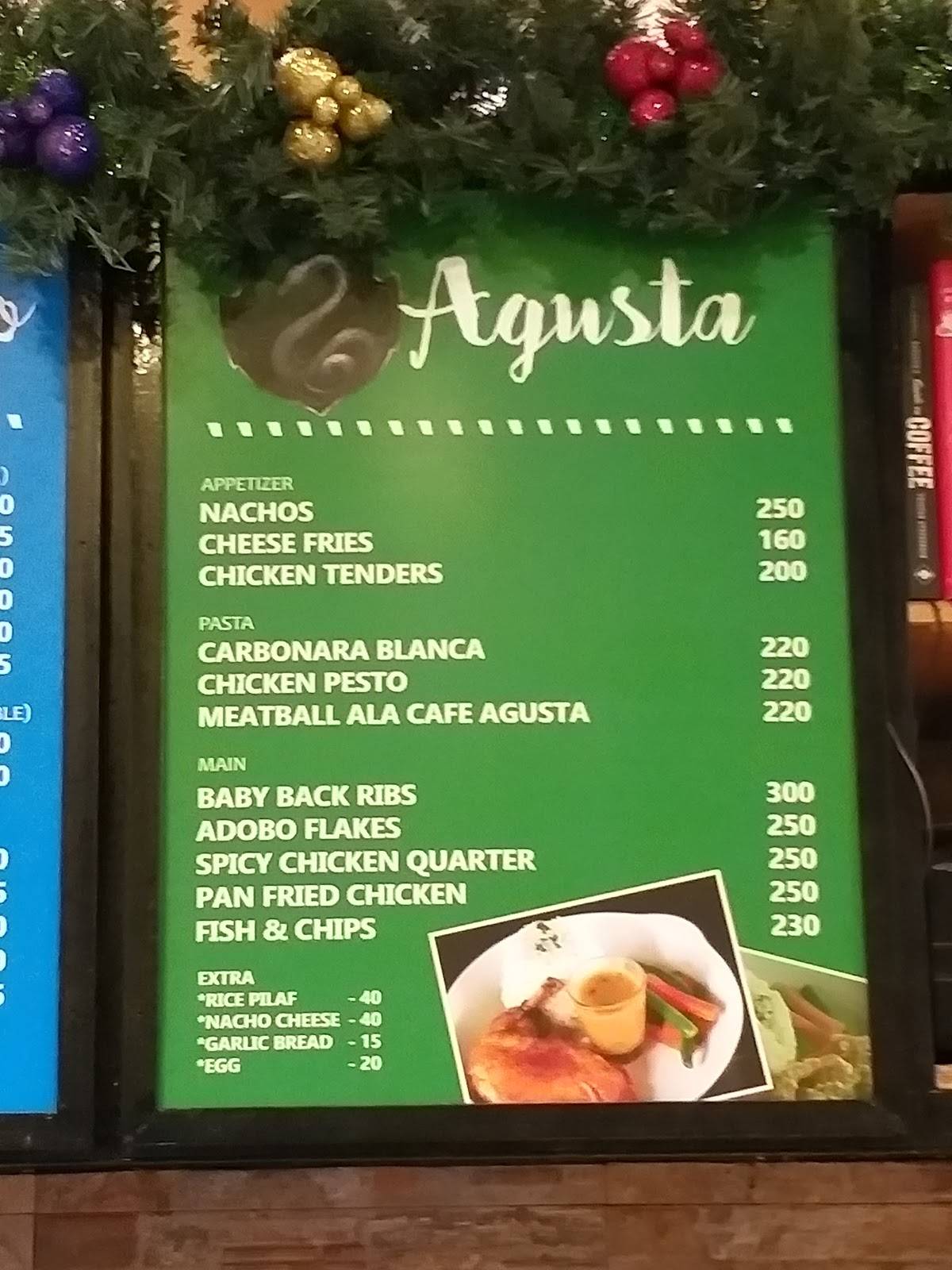 Menu at Cafe Agusta, Antipolo