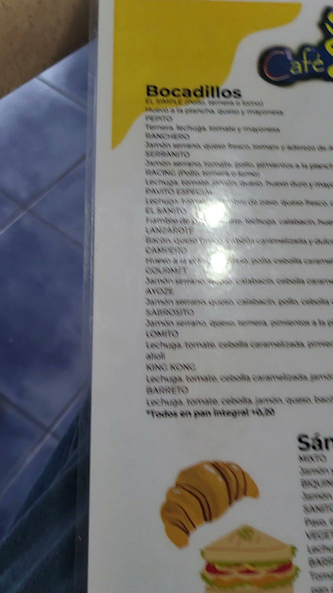 Carta de Café Barreto, San Bartolomé