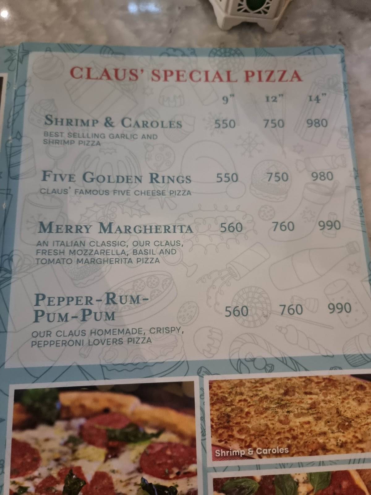 Menu at Cafe Claus - Promenade Greenhills, San Juan