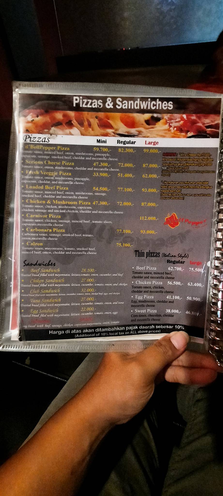 Menu at Cafe D'Bell Pepper, Probolinggo