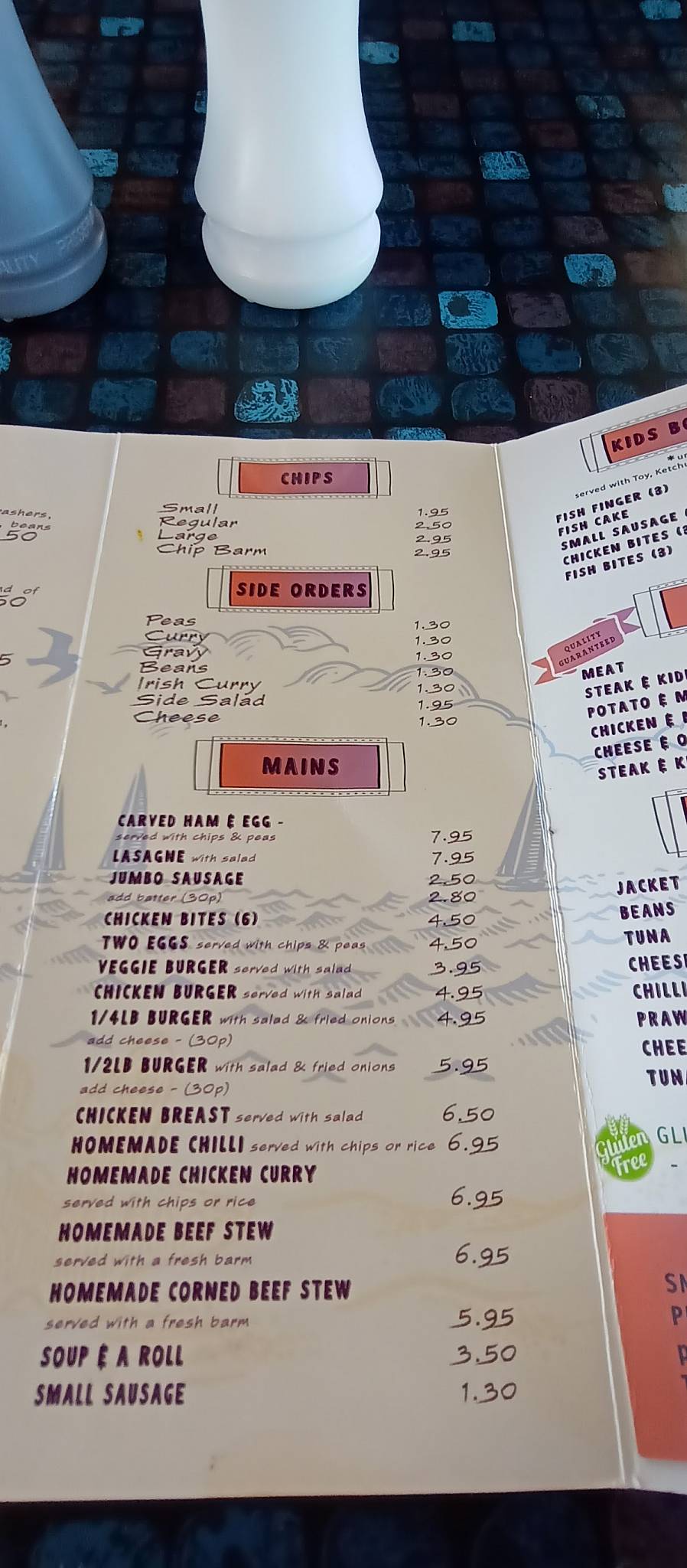 Menu at Ferry Café cafe, Fleetwood