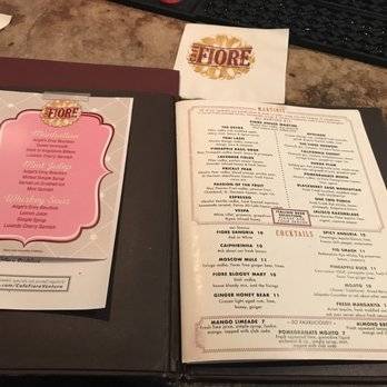 Menu at Cafe Fiore, Ventura