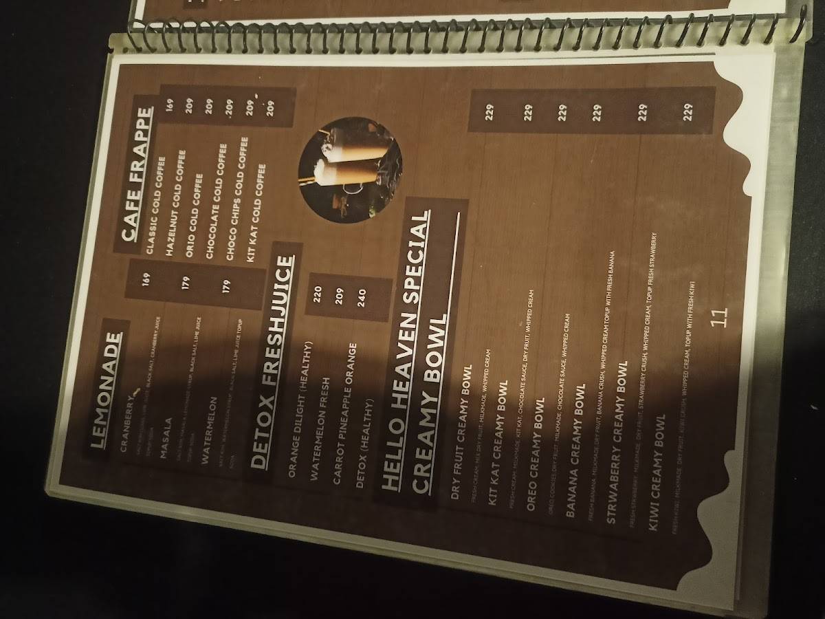 Menu at Hello Heaven Cafe, Ahmedabad