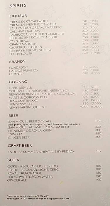 Menu at Cafe Ilang-Ilang, Manila