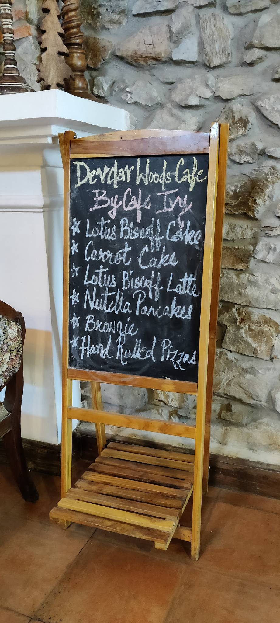 Menu at Cafe Ivy, Mussoorie