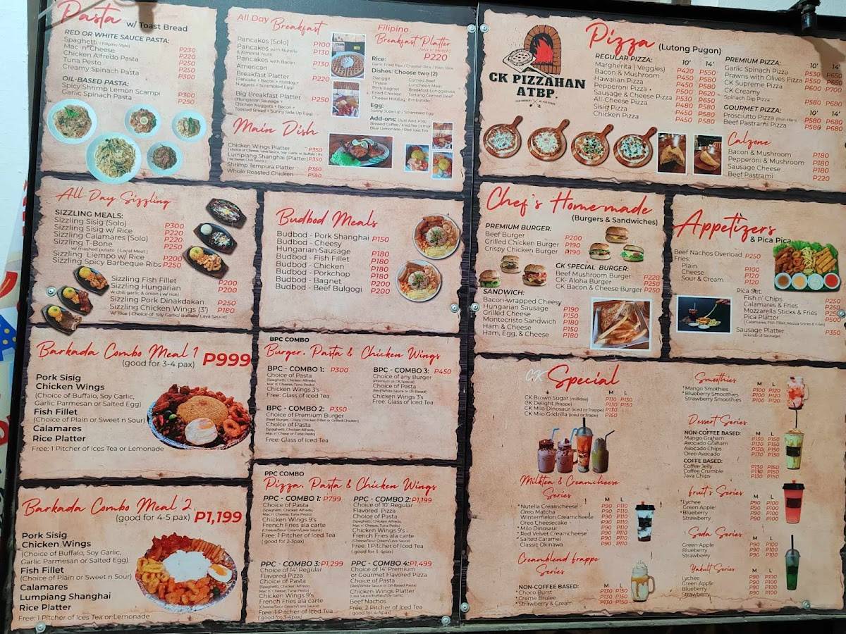 Menu at Cafe Katerina, Tanay, H9G9+39P
