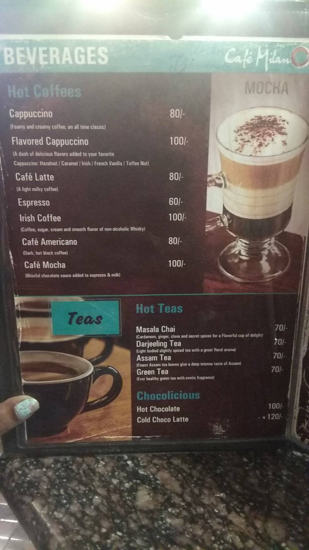 Menu at Cafe Milano, Pune, Row house 4